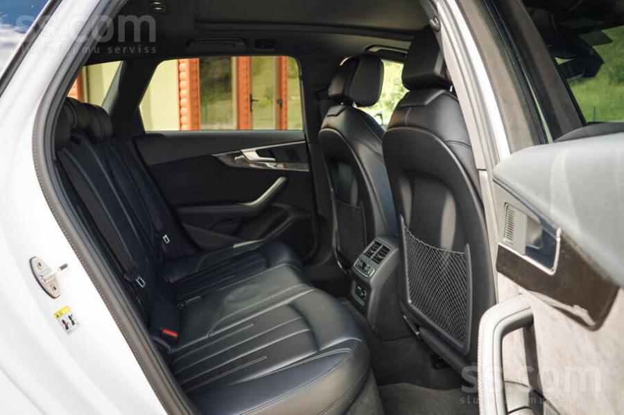 White Audi A4 2018 in Tukums, with an engine capacity of 2.00 L and mileage of 271 thousand km for 14190 €, photo 10 on AUTOMOTO.COM.LV