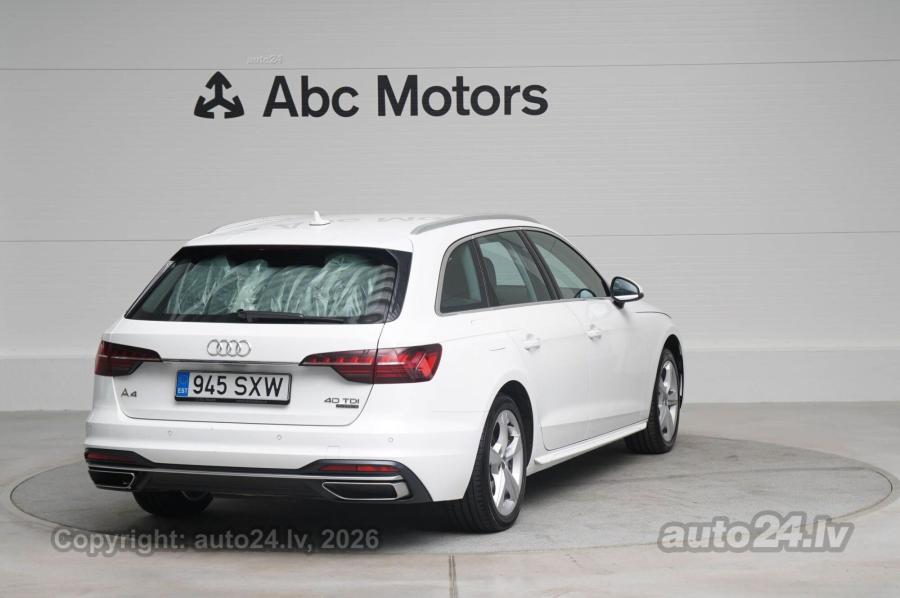 White Audi A4 2019 in Tallinn, with an engine capacity of 2.00 L and mileage of 204 thousand km for 18890 €, photo 5 on AUTOMOTO.COM.LV