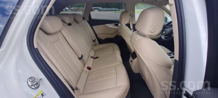 White Audi A4 2019 in Riga, with an engine capacity of 2.00 L and mileage of 156 thousand km for 20750 €, photo 17 on AUTOMOTO.COM.LV