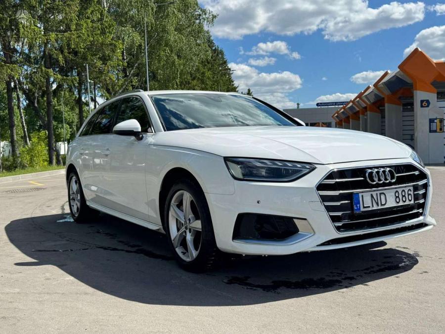 White Audi A4 2019 in Vilnius, with an engine capacity of 1.97 L and mileage of 185 thousand km for 17000 €, photo 1 on AUTOMOTO.COM.LV