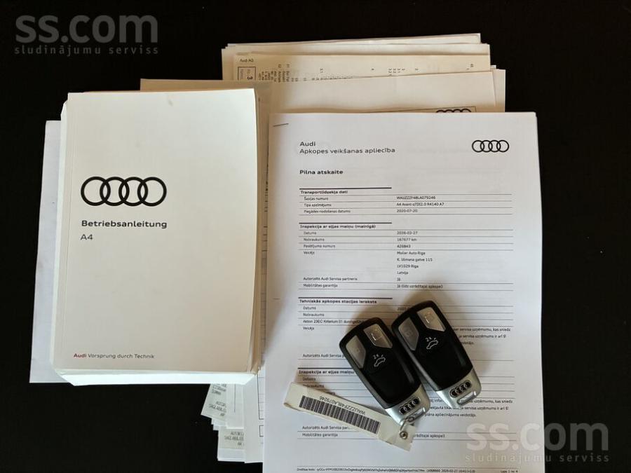 Balts Audi A4 2020 Rīga, ar dzinēja tilpumu 2.00 L un nobraukumu 171 tūkst. km par 21400 €, foto 17 vietnē AUTOMOTO.COM.LV