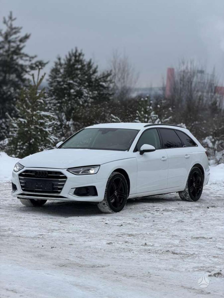 White Audi A4 2022 in Vilnius, with an engine capacity of 1.97 L and mileage of 129 thousand km for 19700 €, photo 1 on AUTOMOTO.COM.LV