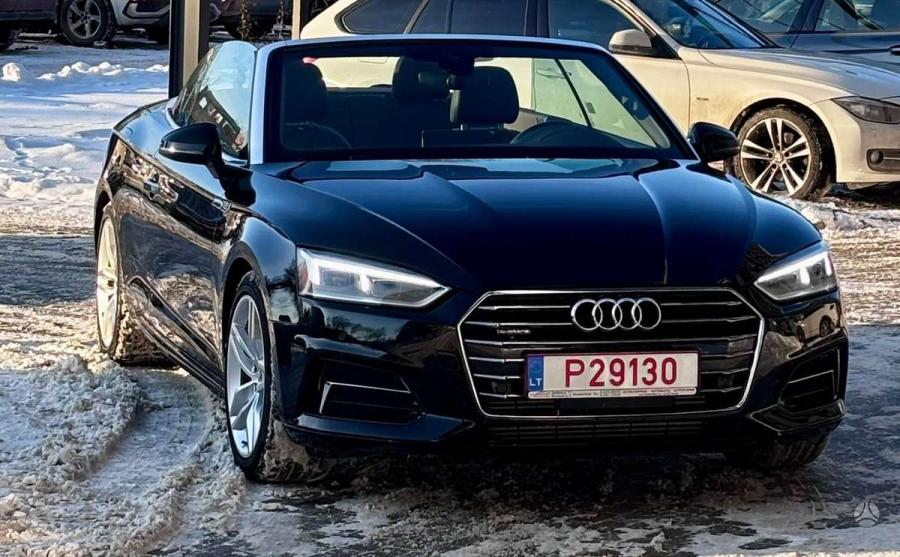 Black Audi A5 2019 in Druskininkai, with an engine capacity of 1.98 L and mileage of 82 thousand km for 25894 €, photo 2 on AUTOMOTO.COM.LV