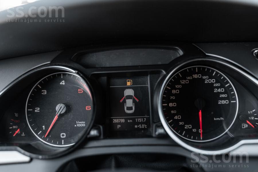 Black Audi A5 2008 in Riga, with an engine capacity of 2.70 L and mileage of 269 thousand km for 5650 €, photo 14 on AUTOMOTO.COM.LV