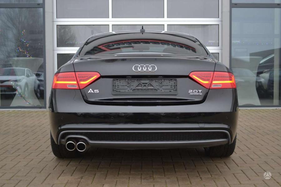 Black Audi A5 2016 in Vilnius, with an engine capacity of 1.98 L and mileage of 133 thousand km for 13000 €, photo 9 on AUTOMOTO.COM.LV