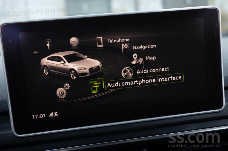 Black Audi A5 2018 in Jelgava, with an engine capacity of 3.00 L and mileage of 181 thousand km for 26400 €, photo 19 on AUTOMOTO.COM.LV