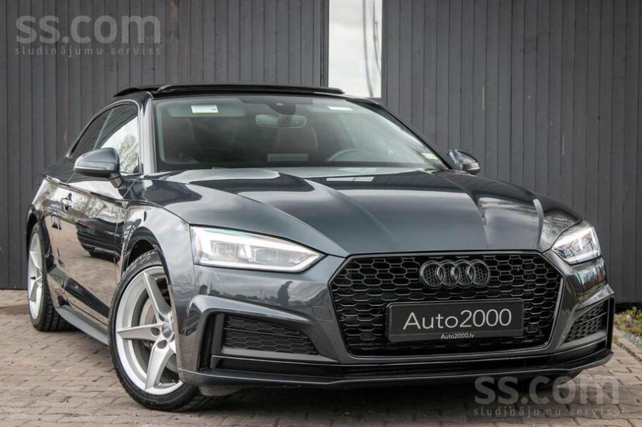 Melns Audi A5 2018 Tukums, ar dzinēja tilpumu 2.00 L un nobraukumu 88 tūkst. km par 21990 €, foto 1 vietnē AUTOMOTO.COM.LV