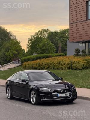 Black Audi A5 2019 in Riga, with an engine capacity of 2.00 L and mileage of 104 thousand km for 19900 €, photo  on AUTOMOTO.COM.LV