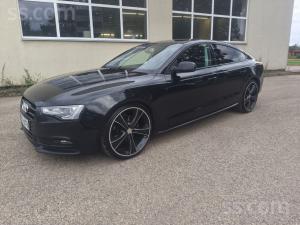 Melns Audi A5 2014 Cēsis, ar dzinēja tilpumu 1.80 L un nobraukumu 295 tūkst. km par 6995 €, foto  vietnē AUTOMOTO.COM.LV