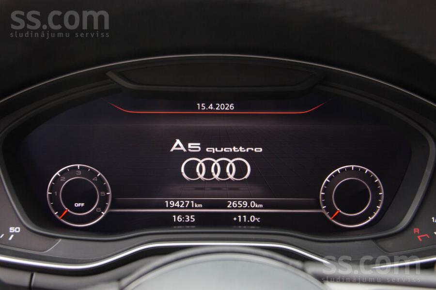Melns Audi A5 2017 Tukums, ar dzinēja tilpumu 3.00 L un nobraukumu 194 tūkst. km par 19500 €, foto 18 vietnē AUTOMOTO.COM.LV