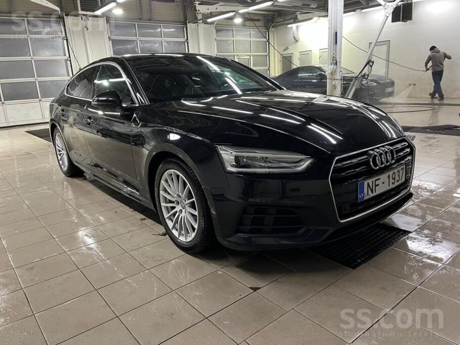 Black Audi A5 2019 in Riga, with an engine capacity of 2.00 L and mileage of 194 thousand km for 16100 €, photo 1 on AUTOMOTO.COM.LV