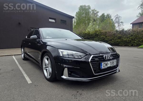 Black Audi A5 2021 in Riga, with an engine capacity of 3.00 L and mileage of 0 thousand km for 29900 €, photo 2 on AUTOMOTO.COM.LV