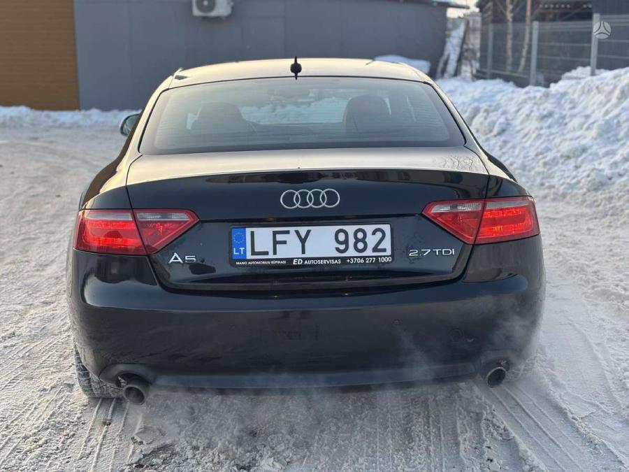 Black Audi A5 2008 in Utena, with an engine capacity of 2.70 L and mileage of 300 thousand km for 3199 €, photo 5 on AUTOMOTO.COM.LV