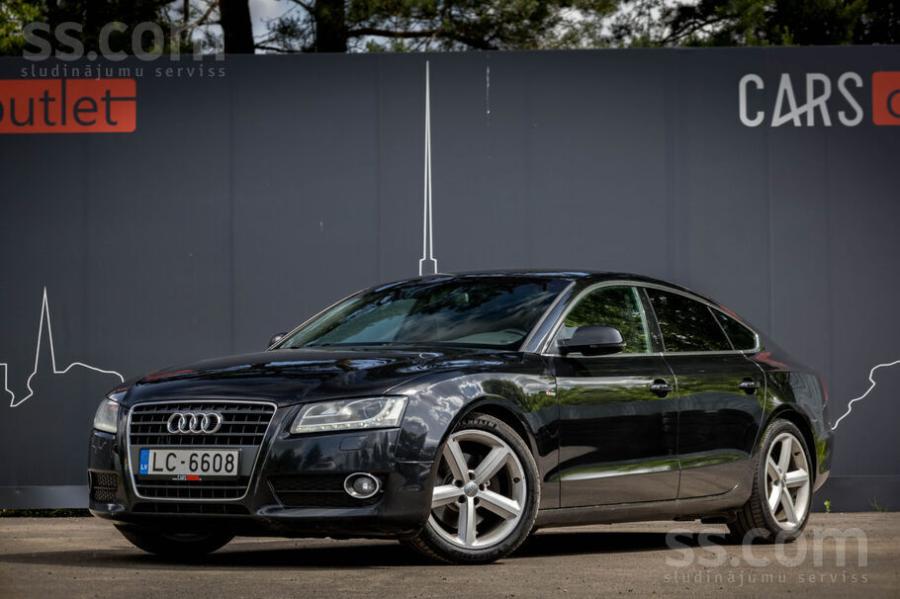 Black Audi A5 2010 in Riga, with an engine capacity of 2.00 L and mileage of 413 thousand km for 6990 €, photo 1 on AUTOMOTO.COM.LV