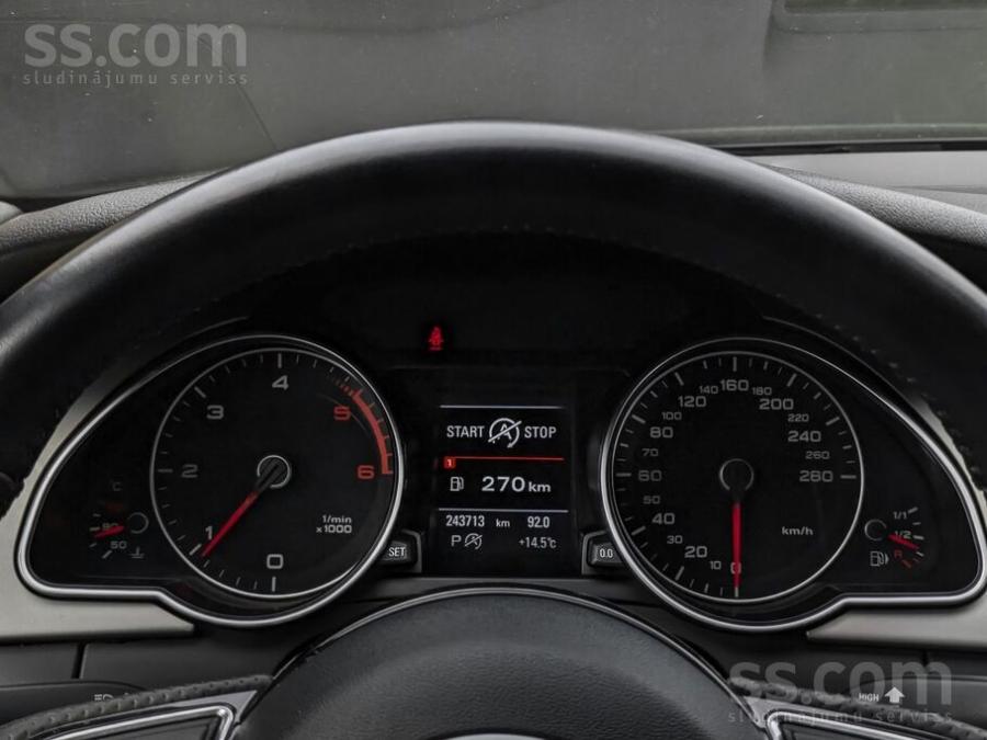 Black Audi A5 2014 in Tukums, with an engine capacity of 2.00 L and mileage of 242 thousand km for 10700 €, photo 9 on AUTOMOTO.COM.LV