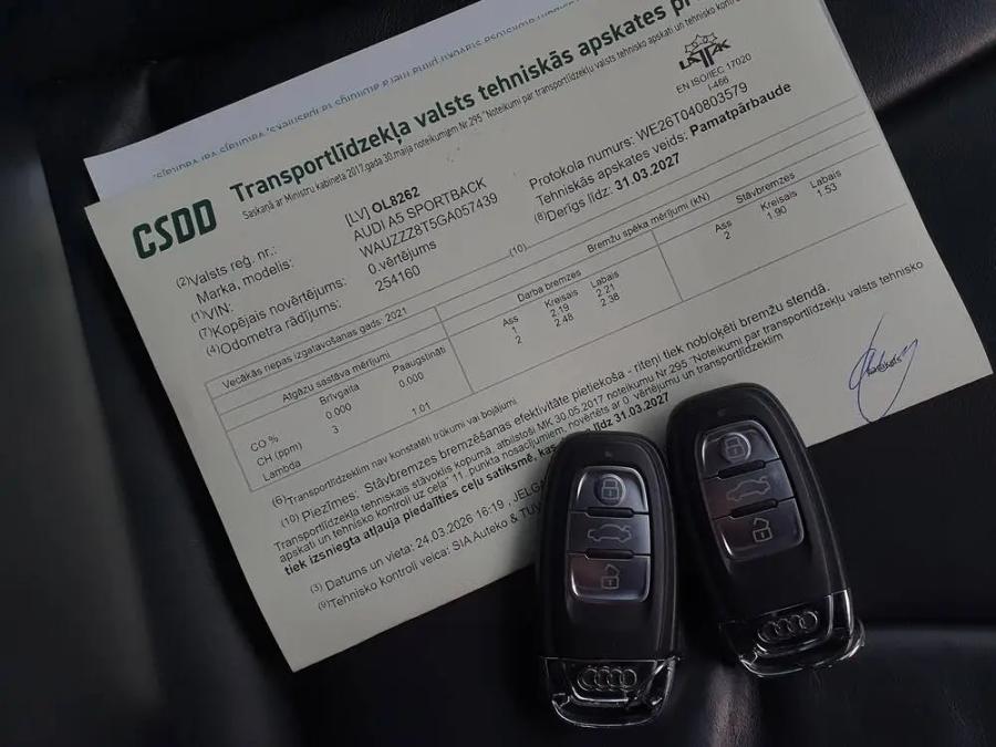 Black Audi A5 2016 in Jelgava, with an engine capacity of 1.80 L and mileage of 254 thousand km for 12650 €, photo 26 on AUTOMOTO.COM.LV