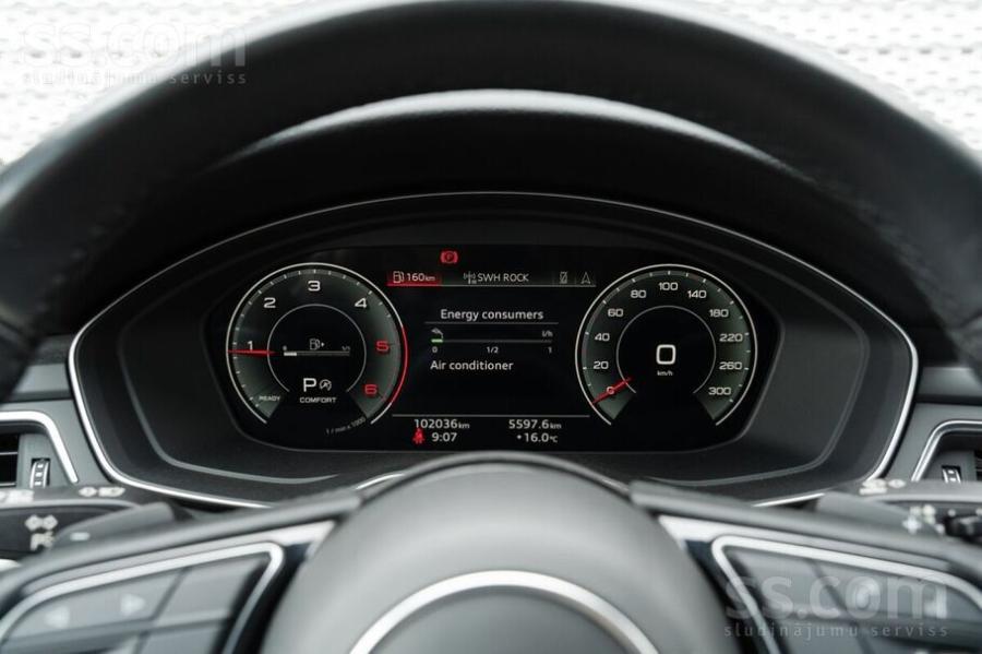 Black Audi A5 2022 in Riga, with an engine capacity of 2.00 L and mileage of 102 thousand km for 31800 €, photo 15 on AUTOMOTO.COM.LV
