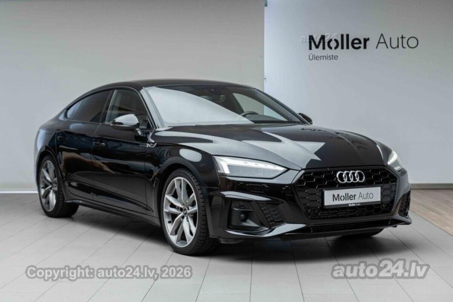 Black Audi A5 2023 in Tallinn, with an engine capacity of 2.00 L and mileage of 46 thousand km for 38300 €, photo 3 on AUTOMOTO.COM.LV