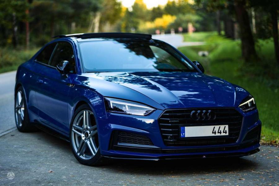Blue Audi A5 2020 in Klaipeda, with an engine capacity of 1.98 L and mileage of 47 thousand km for 22500 €, photo 1 on AUTOMOTO.COM.LV