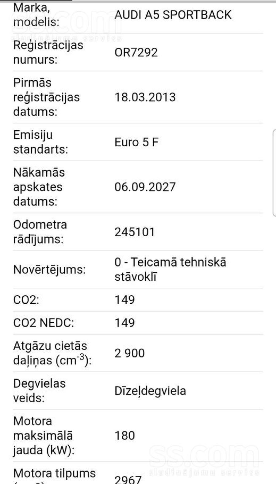 Синий Ауди А5 2013 в Рига, объемом двигателя 3.00 л и пробегом 0 тыс. км за 9290 €, фото 18 на AUTOMOTO.COM.LV