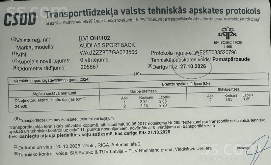 Blue Audi A5 2015 in Riga, with an engine capacity of 3.00 L and mileage of 206 thousand km for 11900 €, photo 14 on AUTOMOTO.COM.LV