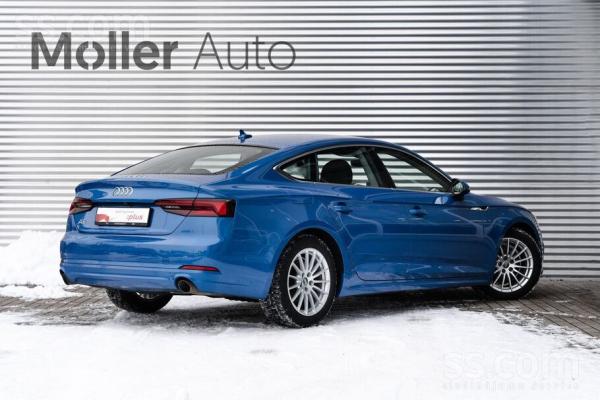Blue Audi A5 2019 in Riga, with an engine capacity of 2.00 L and mileage of 75 thousand km for 21500 €, photo 4 on AUTOMOTO.COM.LV
