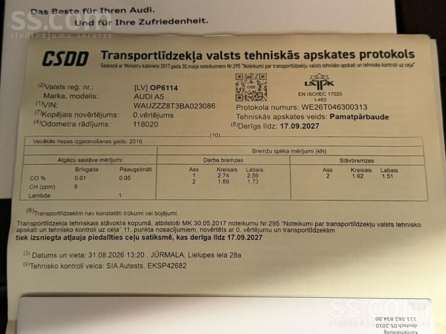 Коричневый Ауди А5 2010 в Юрмала, объемом двигателя 2.00 л и пробегом 118 тыс. км за 9750 €, фото 34 на AUTOMOTO.COM.LV