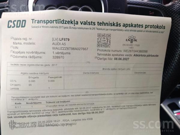 Ауди А5 2008 в Огре, объемом двигателя 1.80 л и пробегом 329 тыс. км за 5100 €, фото 2 на AUTOMOTO.COM.LV