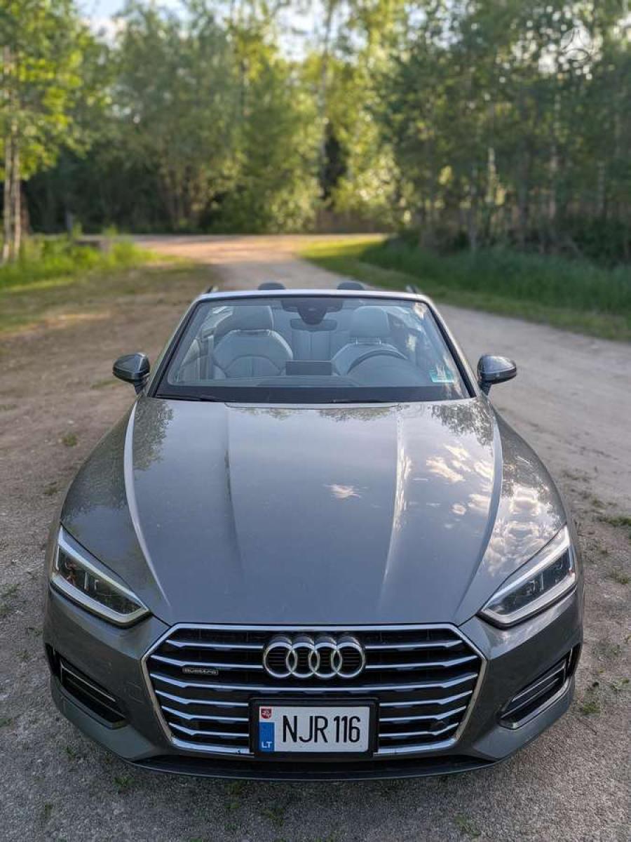 Grey Audi A5 2018 in Vilnius, with an engine capacity of 1.98 L and mileage of 43 thousand km for 24000 €, photo 4 on AUTOMOTO.COM.LV