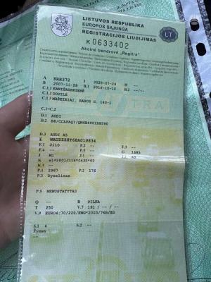 Серый Ауди А5 2007 в Мажейкяй, объемом двигателя 2.97 л и пробегом 280 тыс. км за 3500 €, фото 35 на AUTOMOTO.COM.LV