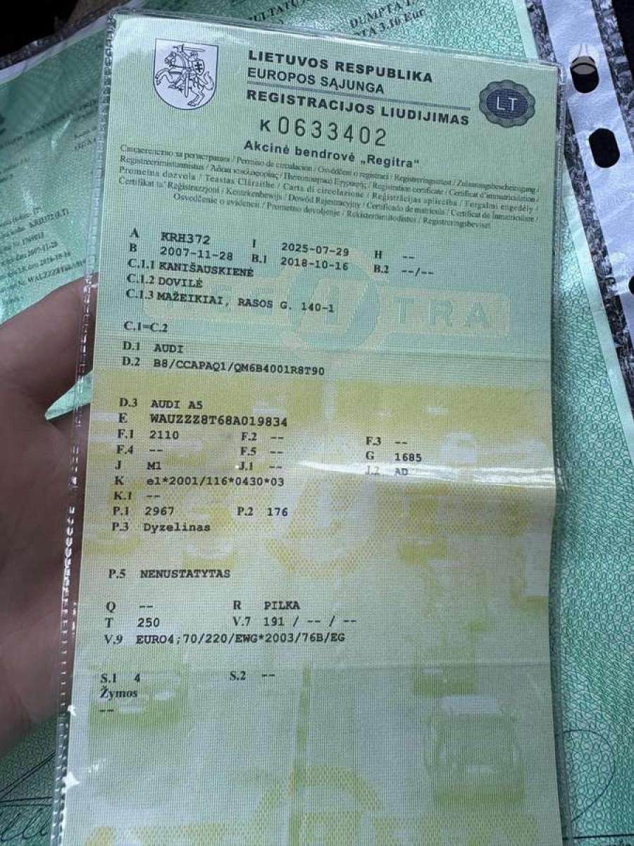 Серый Ауди А5 2007 в Мажейкяй, объемом двигателя 2.97 л и пробегом 280 тыс. км за 3500 €, фото 35 на AUTOMOTO.COM.LV