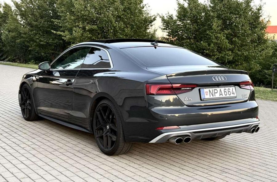 Grey Audi A5 2018 in Vilnius, with an engine capacity of 1.98 L and mileage of 142 thousand km for 16950 €, photo 6 on AUTOMOTO.COM.LV