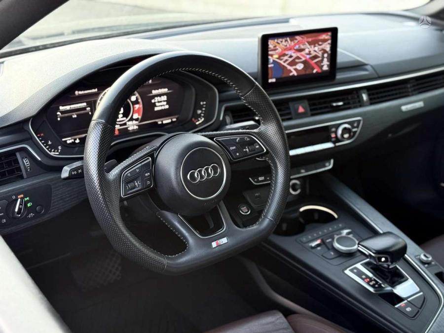 Grey Audi A5 2018 in Vilnius, with an engine capacity of 1.98 L and mileage of 142 thousand km for 16950 €, photo 13 on AUTOMOTO.COM.LV