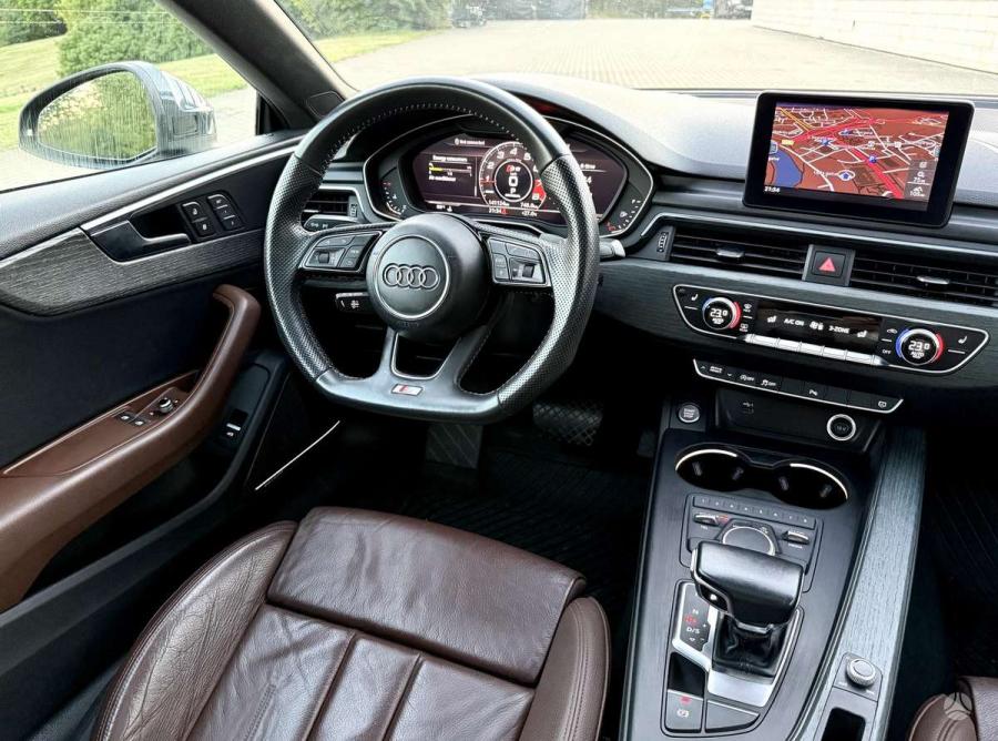 Grey Audi A5 2018 in Vilnius, with an engine capacity of 1.98 L and mileage of 142 thousand km for 16950 €, photo 15 on AUTOMOTO.COM.LV