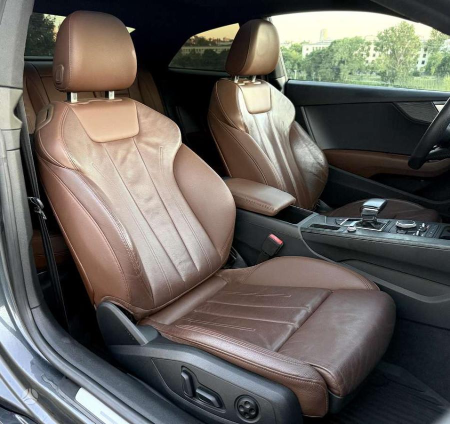 Grey Audi A5 2018 in Vilnius, with an engine capacity of 1.98 L and mileage of 142 thousand km for 16950 €, photo 18 on AUTOMOTO.COM.LV
