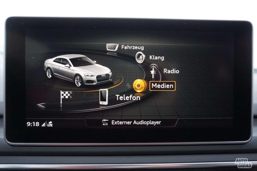 Grey Audi A5 2019 in Kaunas, with an engine capacity of 2.00 L and mileage of 53 thousand km for 31660 €, photo 14 on AUTOMOTO.COM.LV