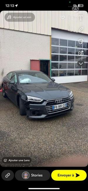 Pelēks Audi A5 2018 Tauragė, ar dzinēja tilpumu 2.00 L un nobraukumu 170 tūkst. km par 10700 €, foto  vietnē AUTOMOTO.COM.LV