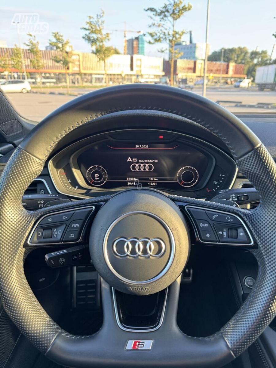 Pelēks Audi A5 2019 Klaipėda, ar dzinēja tilpumu 2.00 L un nobraukumu 84 tūkst. km par 27500 €, foto 13 vietnē AUTOMOTO.COM.LV