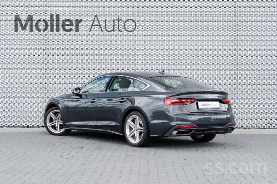 Grey Audi A5 2023 in Riga, with an engine capacity of 2.00 L and mileage of 83 thousand km for 32400 €, photo 4 on AUTOMOTO.COM.LV