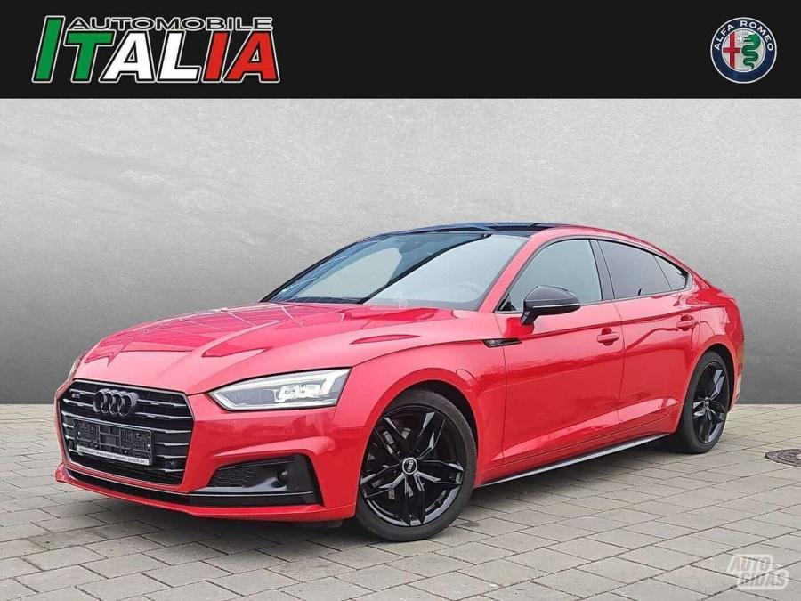 Red Audi A5 2018 in Kaunas, with an engine capacity of 2.00 L and mileage of 83 thousand km for 25943 €, photo 1 on AUTOMOTO.COM.LV