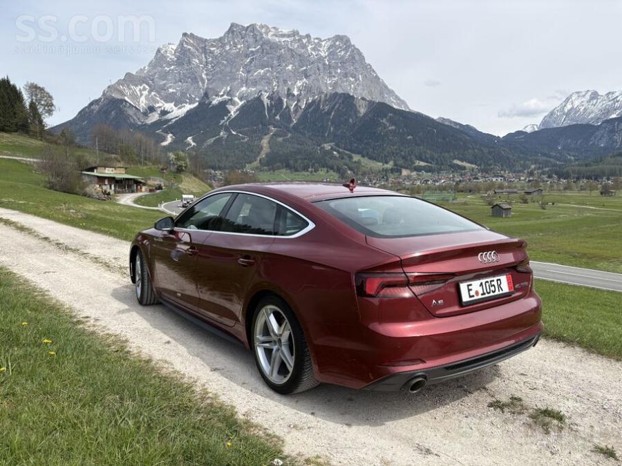 Red Audi A5 2019 in Riga, with an engine capacity of 2.00 L and mileage of 246 thousand km for 18450 €, photo 3 on AUTOMOTO.COM.LV