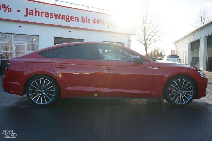 Red Audi A5 2018 in Kaunas, with an engine capacity of 2.00 L and mileage of 86 thousand km for 32690 €, photo 3 on AUTOMOTO.COM.LV