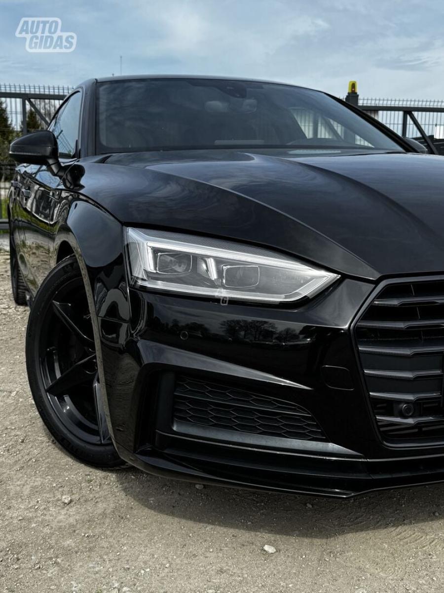 Black Audi A5 Sportback 2018 in Klaipeda, with an engine capacity of 2.00 L and mileage of 134 thousand km for 18950 €, photo 4 on AUTOMOTO.COM.LV