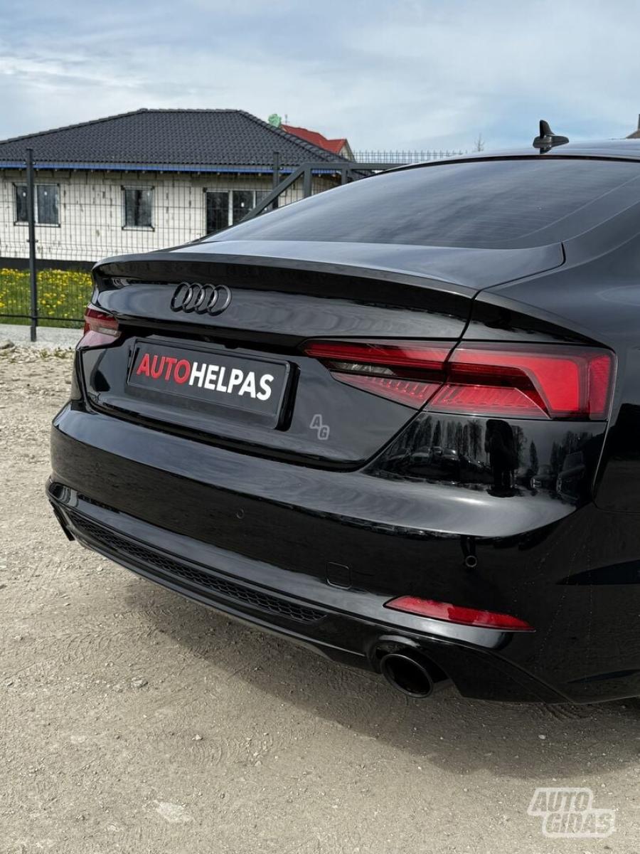 Black Audi A5 Sportback 2018 in Klaipeda, with an engine capacity of 2.00 L and mileage of 134 thousand km for 18950 €, photo 9 on AUTOMOTO.COM.LV