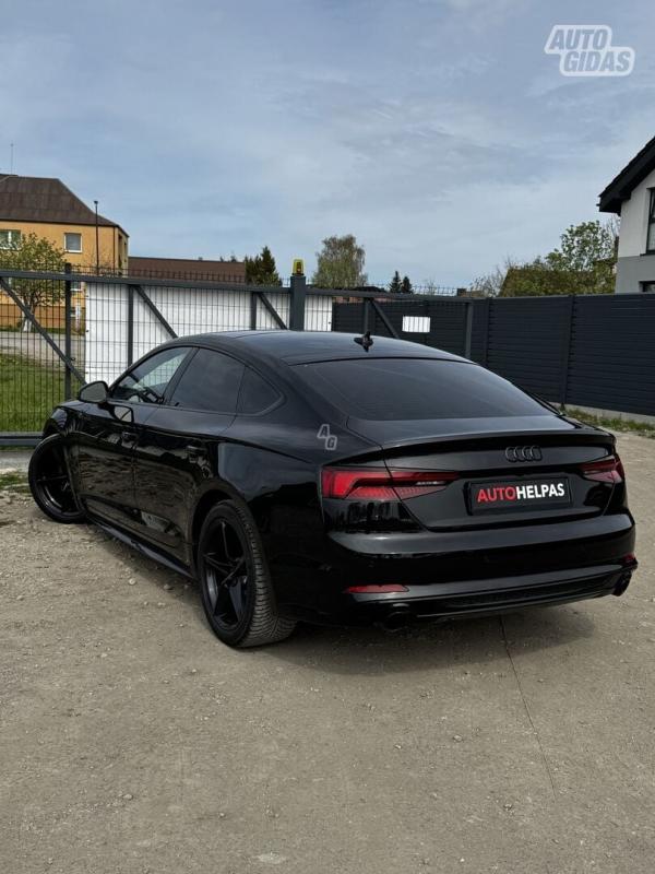 Black Audi A5 Sportback 2018 in Klaipeda, with an engine capacity of 2.00 L and mileage of 134 thousand km for 18950 €, photo 9 on AUTOMOTO.COM.LV