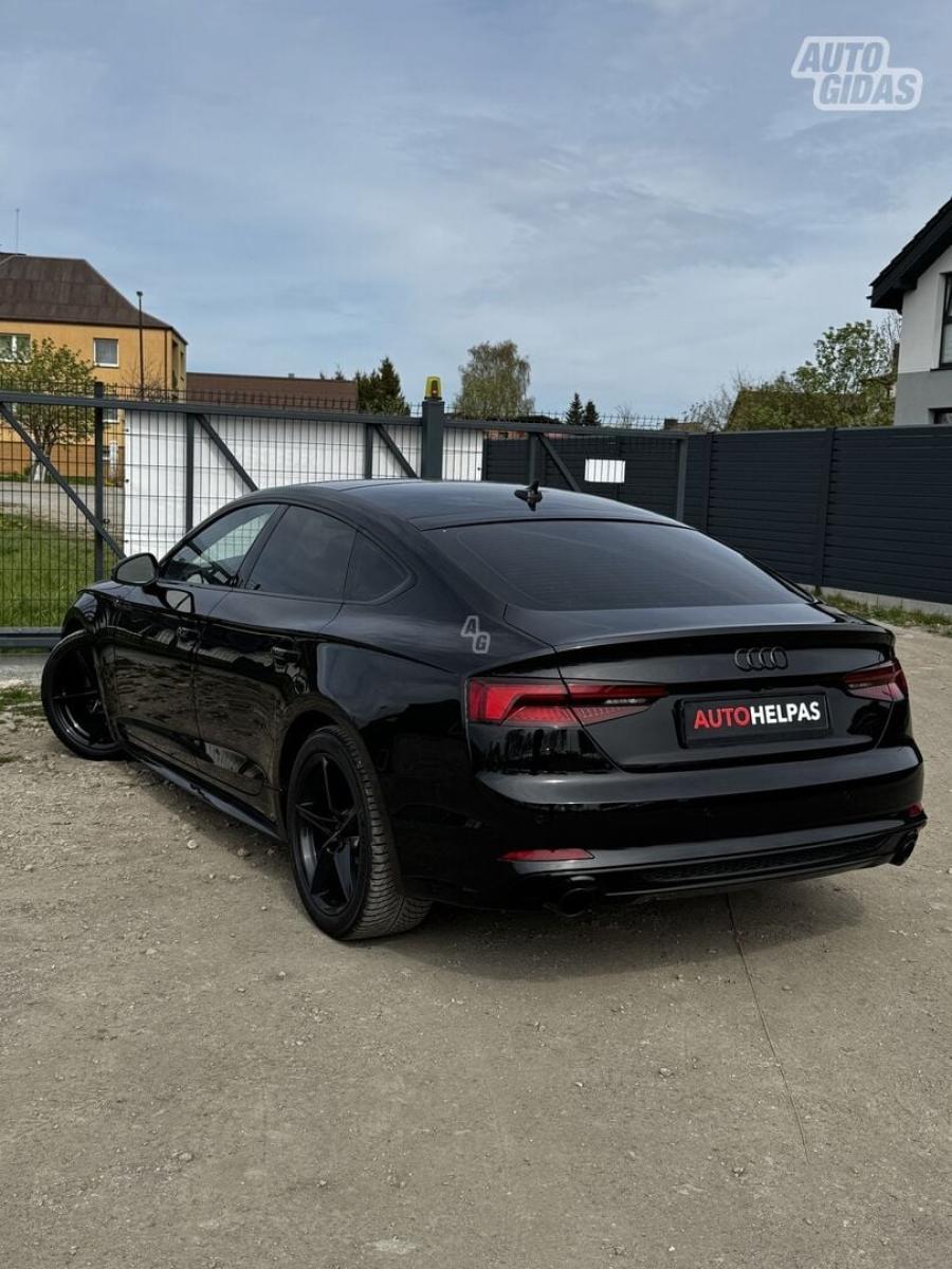 Black Audi A5 Sportback 2018 in Klaipeda, with an engine capacity of 2.00 L and mileage of 134 thousand km for 18950 €, photo 10 on AUTOMOTO.COM.LV