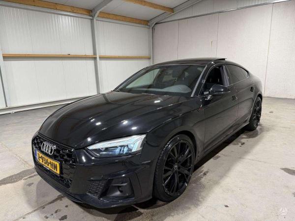 Black Audi A5 Sportback 2024 in Kaunas, with an engine capacity of 2.00 L and mileage of 73 thousand km for 21900 €, photo 1 on AUTOMOTO.COM.LV