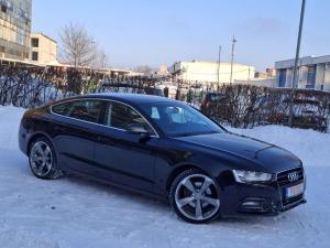 Black Audi A5 Sportback 2012 in Vilnius, with an engine capacity of 1.97 L and mileage of 243 thousand km for 8600 €, photo  on AUTOMOTO.COM.LV