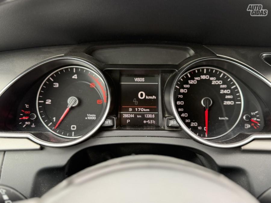Black Audi A5 Sportback 2012 in Panevezys, with an engine capacity of 3.00 L and mileage of 288 thousand km for 7200 €, photo 17 on AUTOMOTO.COM.LV