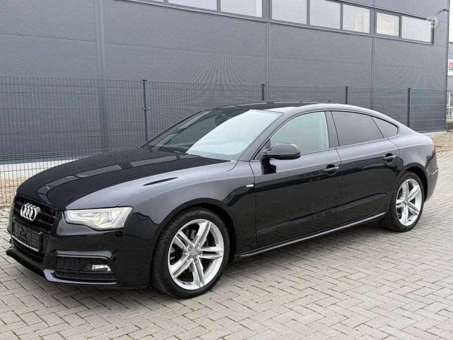 Black Audi A5 Sportback 2014 in Kaunas, with an engine capacity of 1.97 L and mileage of 189 thousand km for 11800 €, photo 1 on AUTOMOTO.COM.LV